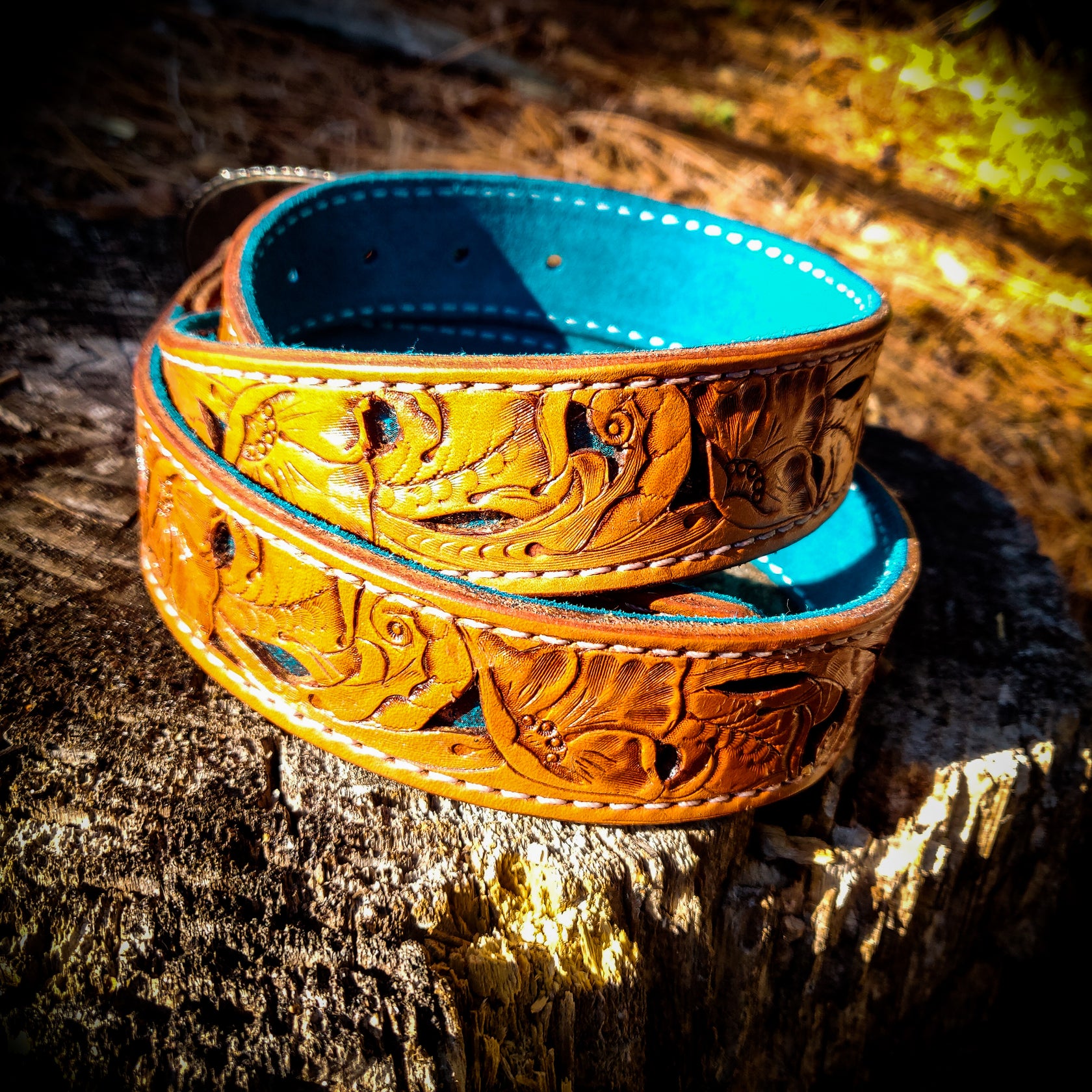 Hand tooled belts – Beast Belts and Knives